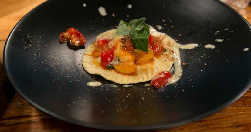 Corn and Ricotta Ravioli with Sauteed Cherry Tomato Sauce | Punchfork