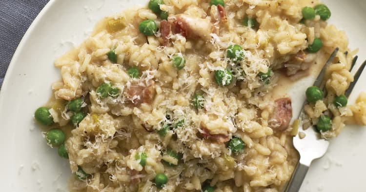 Leek, Bacon, and Pea Risotto | Punchfork