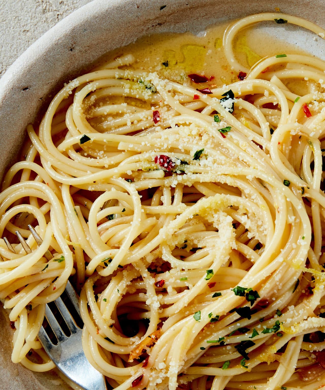 Pantry Pasta with Garlic, Anchovies, and Parmesan | Punchfork