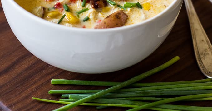 Creamy Chicken Corn Chowder with Bacon | Punchfork