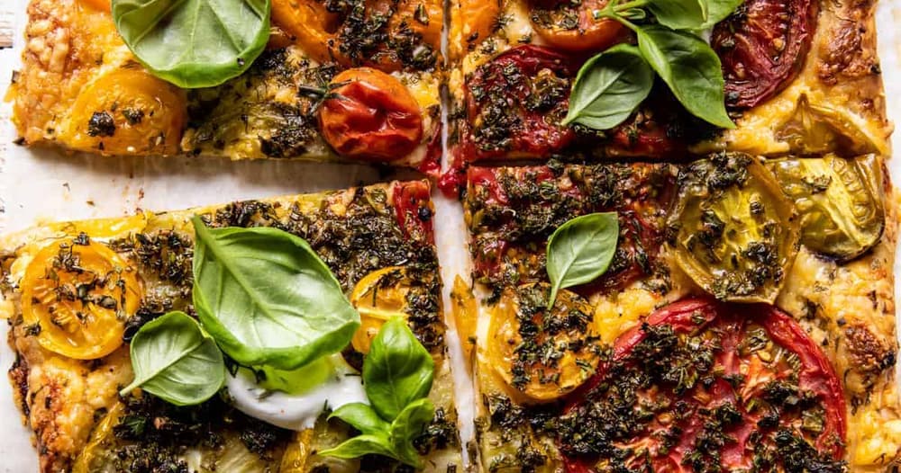 Roasted Tomato Cheddar Tart with Ranch Seasoning | Punchfork