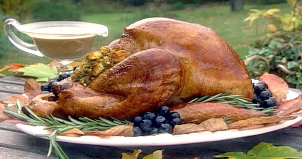 Turkey with Cornbread Stuffing and Gravy | Punchfork
