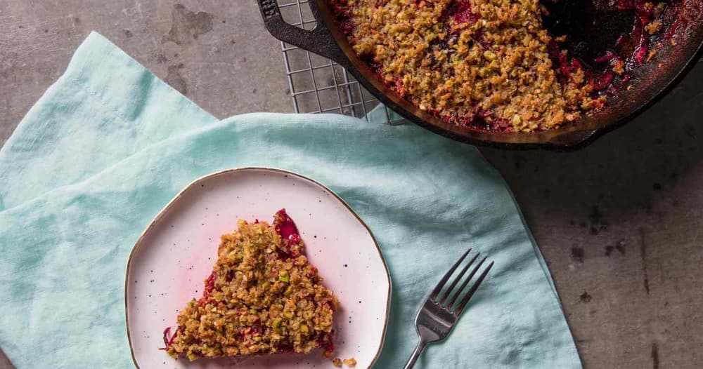 Creamy Beet Gratin with Pistachio Crumble | Punchfork