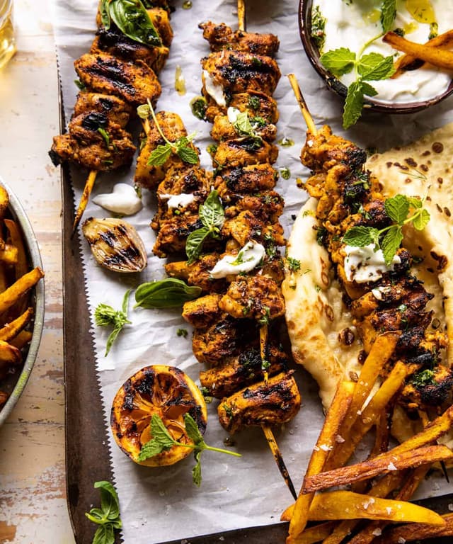 Grilled Chicken Shawarma with Golden Butter Fries and Garlic Sauce ...