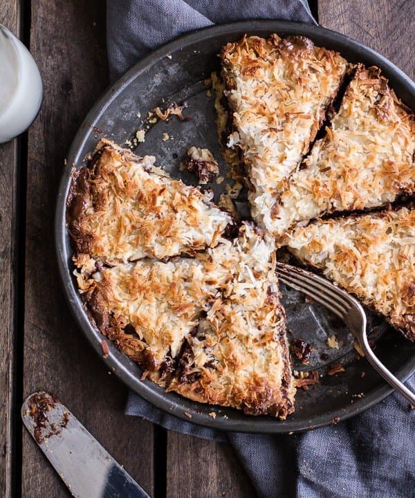 Warm Toasted "Caramel" Coconut Gooey Chocolate Crunch Bars | Punchfork