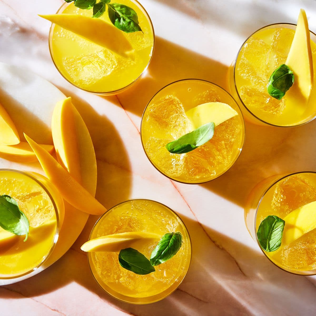 Mango and Basil Fizz Mocktail | Punchfork
