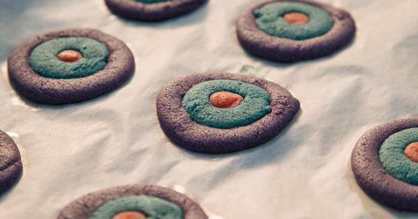 Tri-Color Bullseye Spritz Cookies | Punchfork