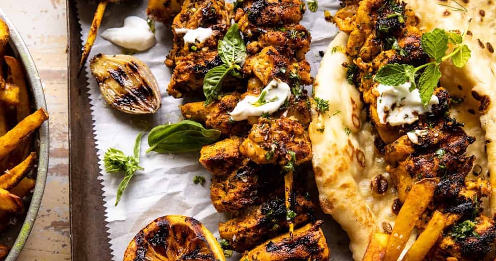 Grilled Chicken Shawarma with Golden Butter Fries and Garlic Sauce ...