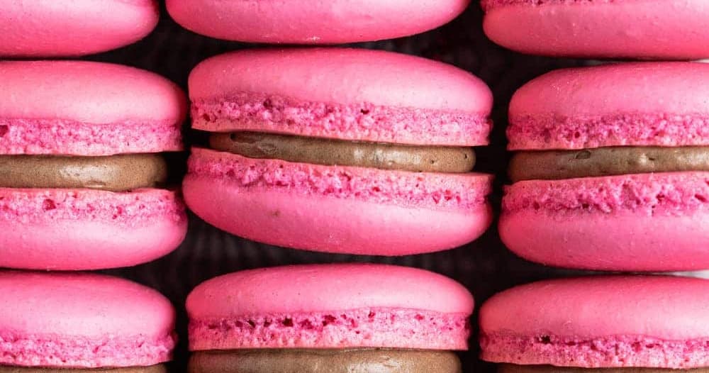 Raspberry and Dark Chocolate Macarons | Punchfork
