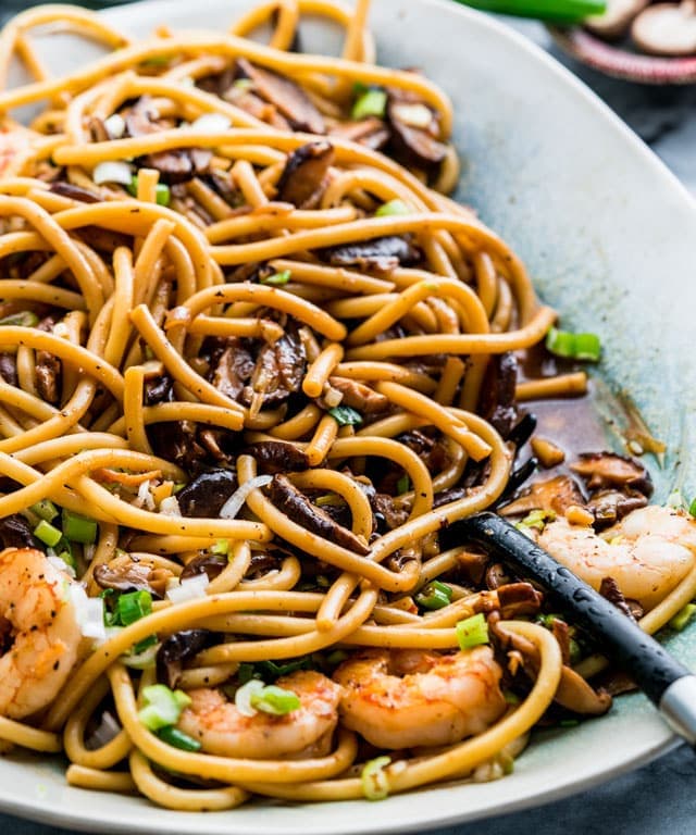 Shrimp Shiitake Noodles | Punchfork
