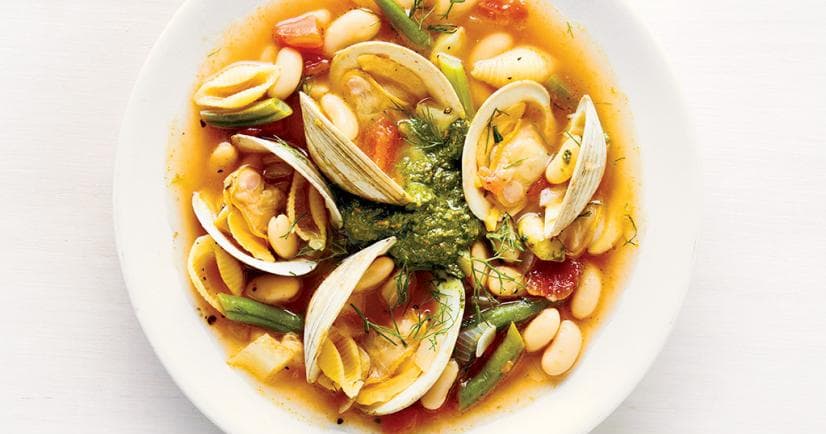 Summer Clam Stew with Pesto | Punchfork