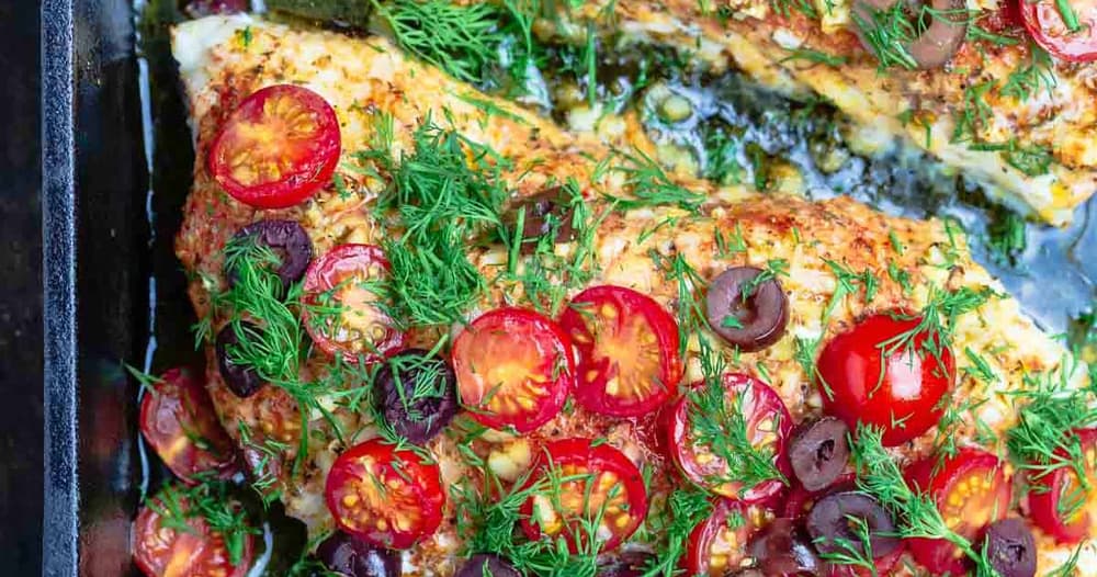 Mediterranean-Style Baked Grouper with Tomatoes and Olives | Punchfork