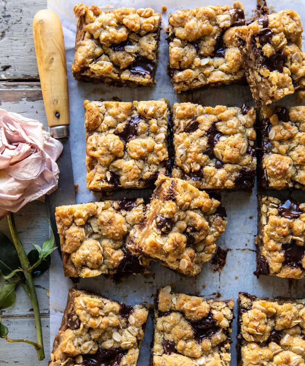 Gooey Chocolate Oatmeal Bars | Punchfork