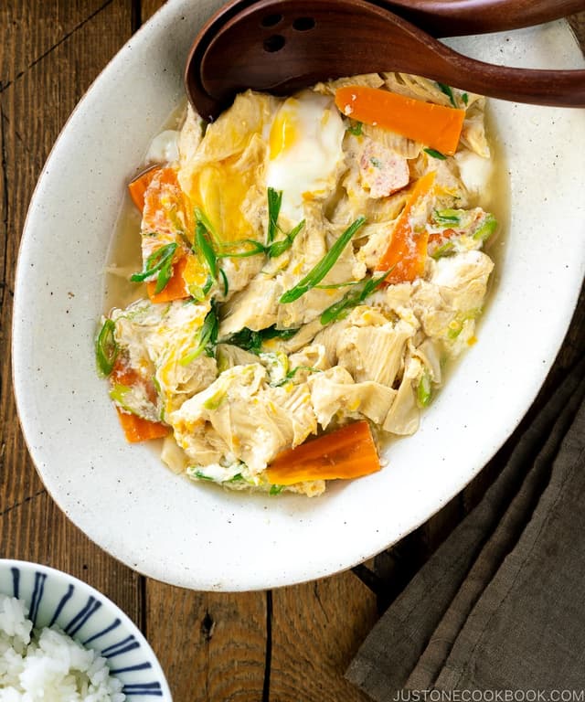Japanese Simmered Egg and Yuba Tofu Skin (Tamagotoji) | Punchfork