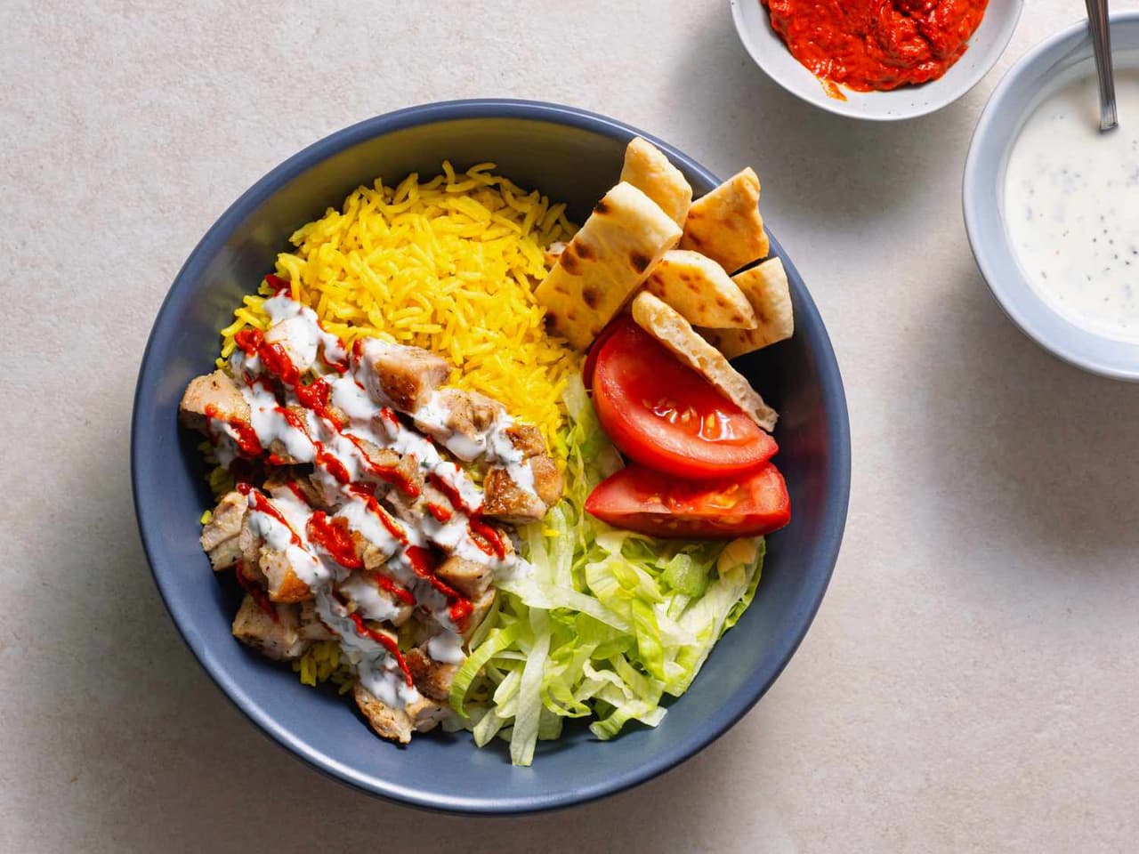 Halal Cart-Style Chicken and Rice with White Sauce | Punchfork
