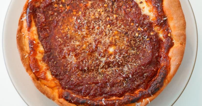 Deep Dish Cheese Pizza | Punchfork