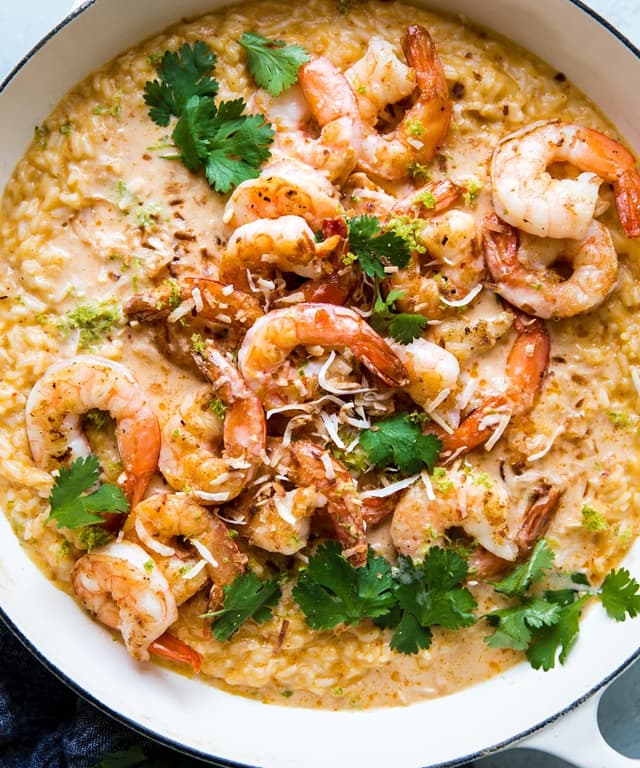 Red Curry Risotto with Shrimp | Punchfork