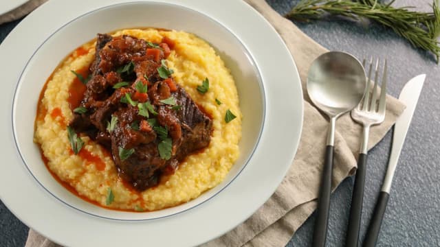 Spicy Braised Short Ribs with Polenta | Punchfork