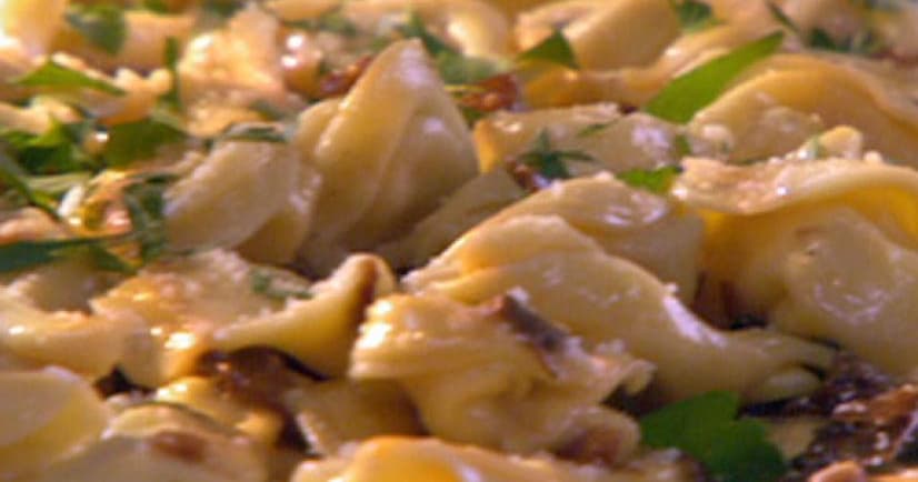 Cheese Tortellini with Porcini Pecorino Sauce | Punchfork