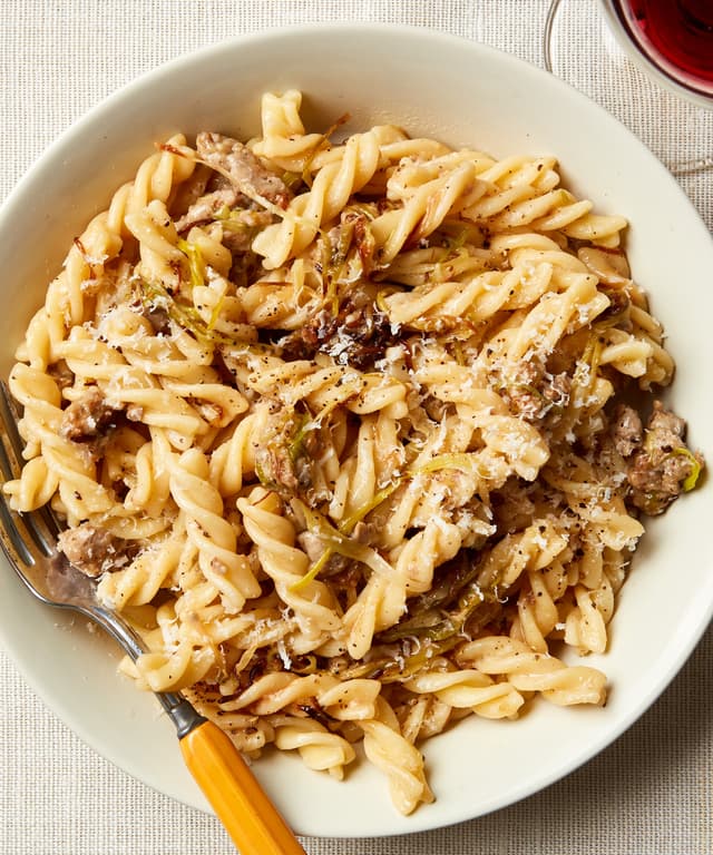 Fusilli with Sausage and Leeks | Punchfork