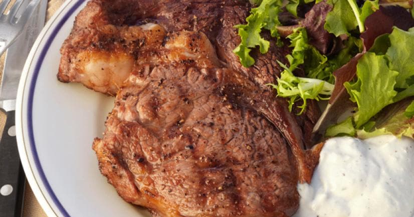 Rib-Eye Steaks with Stilton Sauce | Punchfork