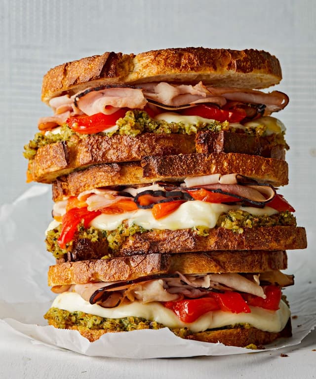 Mozzarella, Pesto & Ham Toasties | Punchfork
