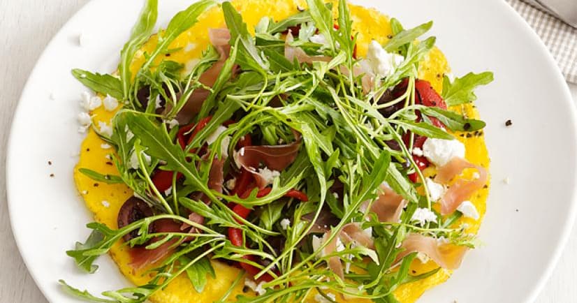 Open-Faced Omelet with Arugula Salad | Punchfork