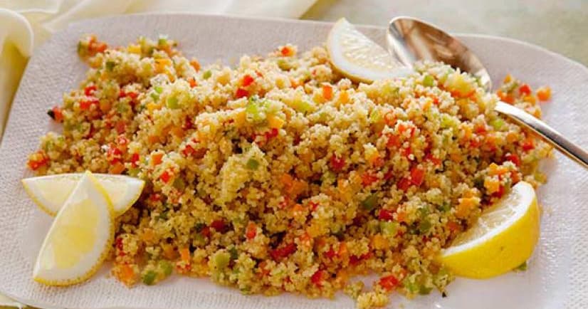 Rainbow Bell Pepper Couscous | Punchfork