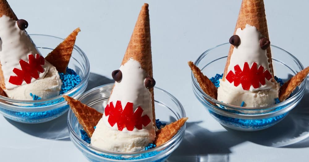 Shark Bite Ice Cream Sundaes | Punchfork