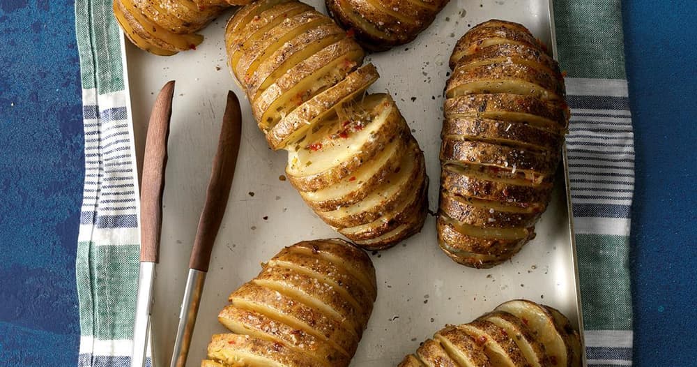 Grilled Potato Fans with Onions | Punchfork