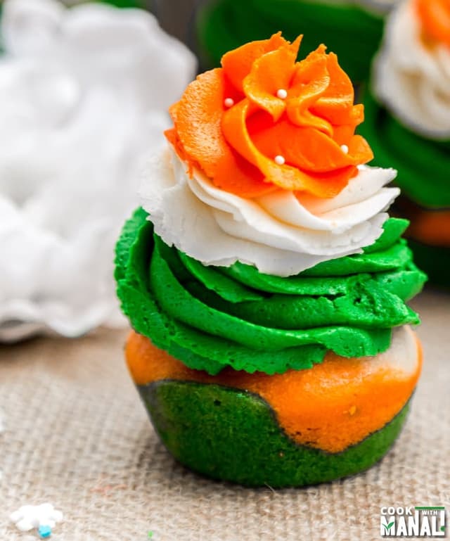 Indian Tricolor Cupcakes | Punchfork