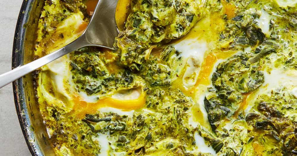 Torshi Tareh (Persian Sour Herb Stew with Marbled Eggs) | Punchfork