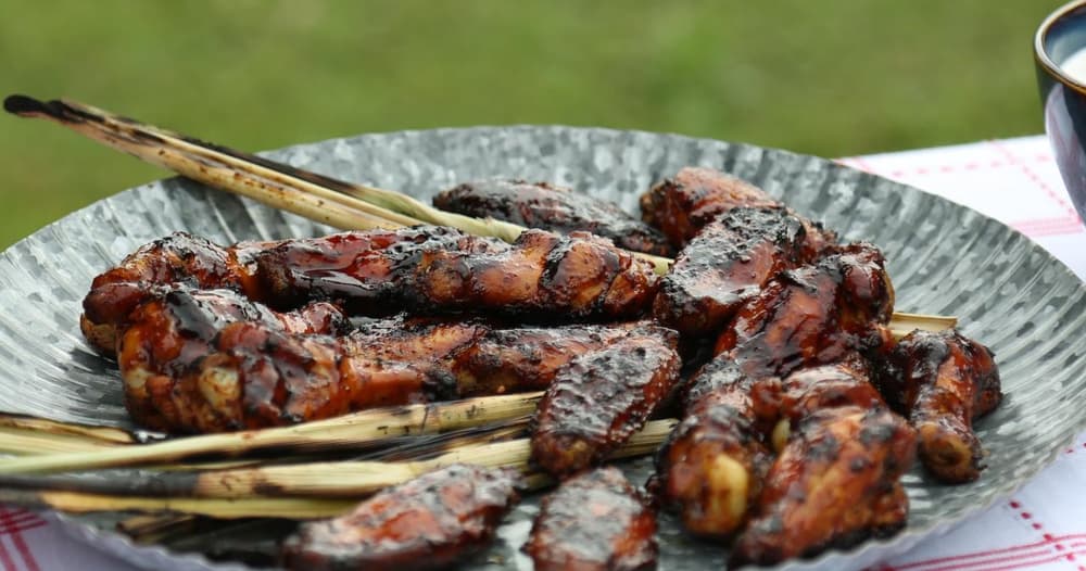 Sugarcane Wings with Cane Row BBQ Sauce and Rosemary Ranch | Punchfork