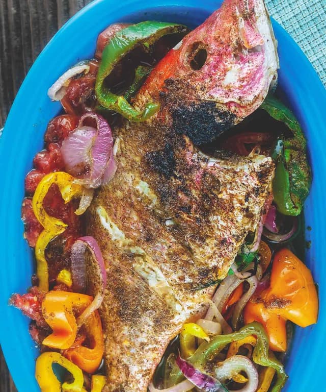 Mediterranean-Style Whole Roasted Red Snapper | Punchfork