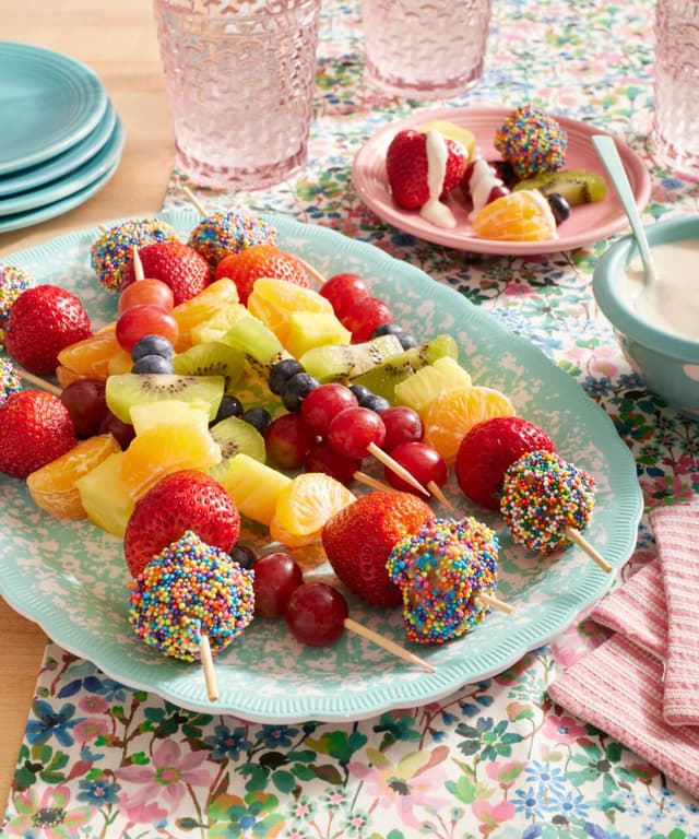 Rainbow Fruit Breakfast Skewers | Punchfork