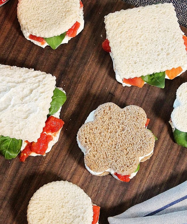 Ricotta, Basil, Tomato Tea Sandwiches | Punchfork