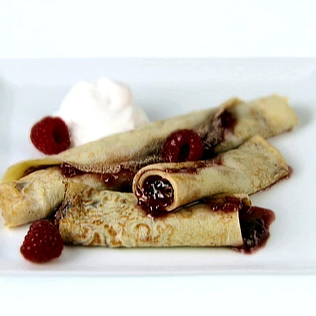 Raspberry Filled Crepes | Punchfork