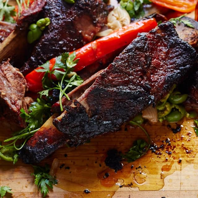 Smoked Short Ribs with Pickled Peppers | Punchfork