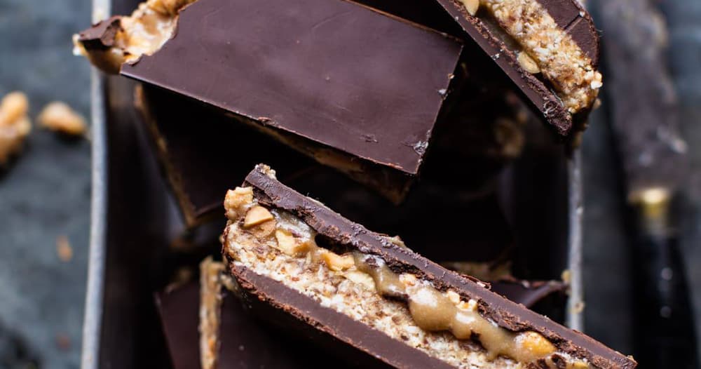 Vegan Gooey Chocolate Coconut Caramel Bars | Punchfork