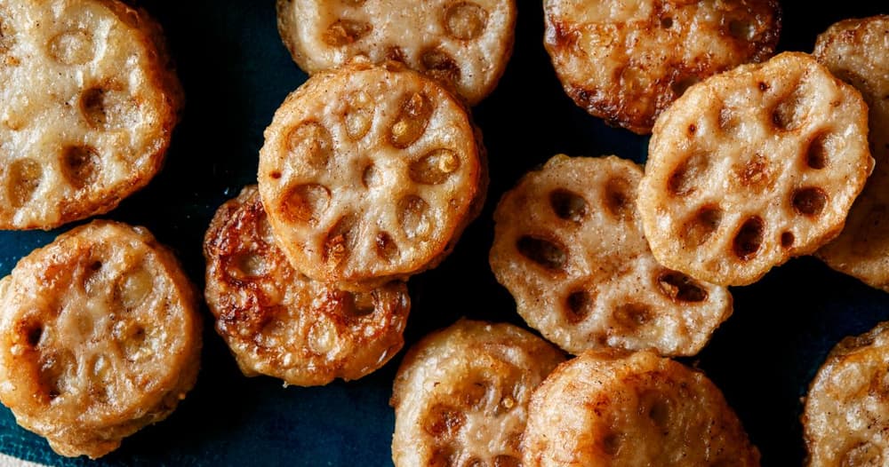 Crispy Stuffed Lotus Root with Pork | Punchfork