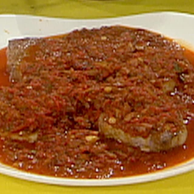 Spanish Style Pork Chops with Chorizo and Roasted Red Pepper Sauce and ...