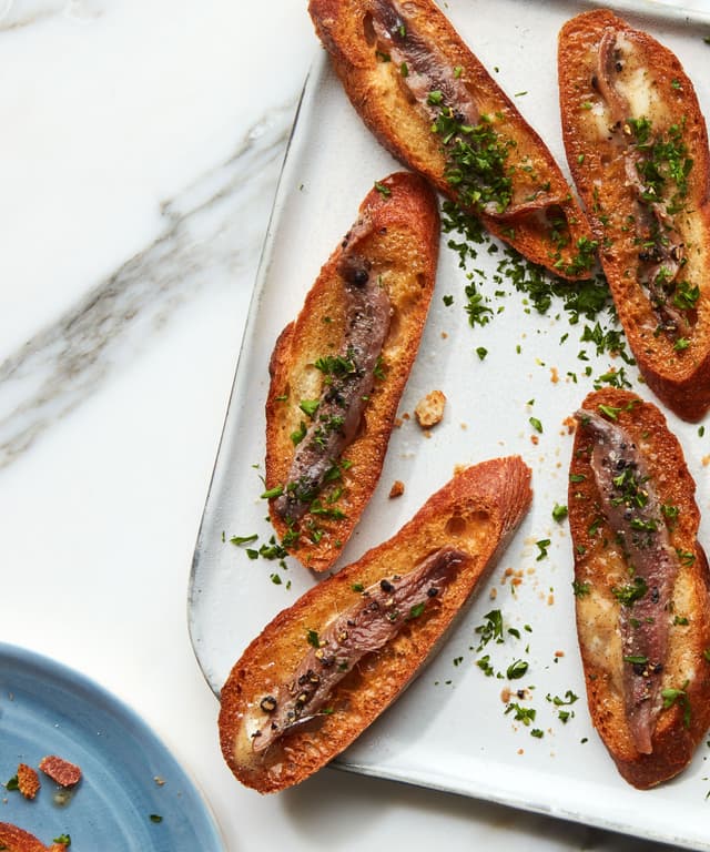 Butter Anchovy Toasts | Punchfork