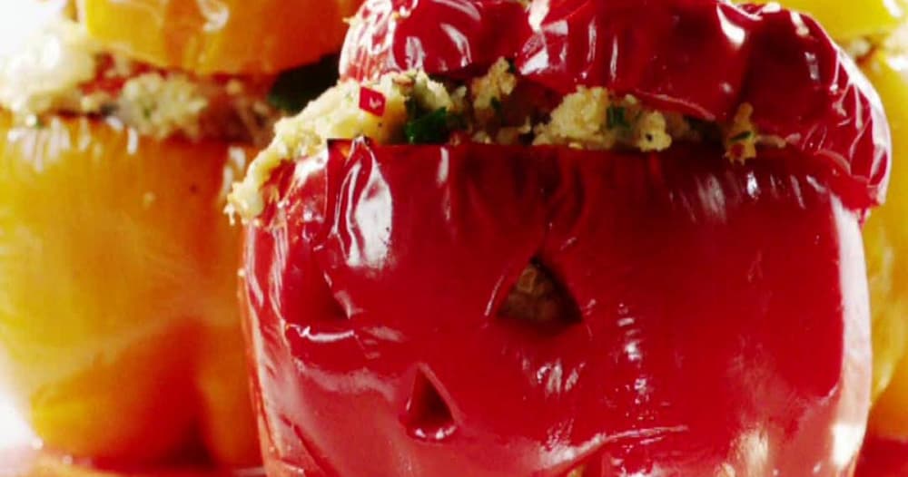 Ratatouille Stuffed Jack-O-Peppers | Punchfork