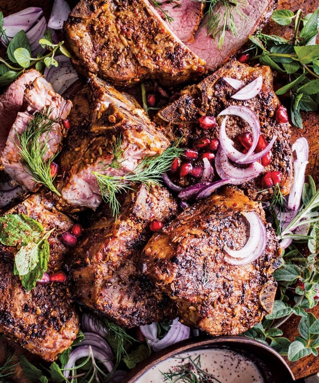 Turkish Lamb Chops with Sumac, Tahini, and Dill | Punchfork