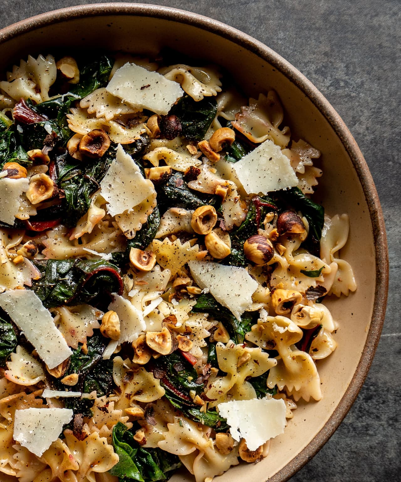 Swiss Chard Pasta with Toasted Hazelnuts and Parmesan | Punchfork