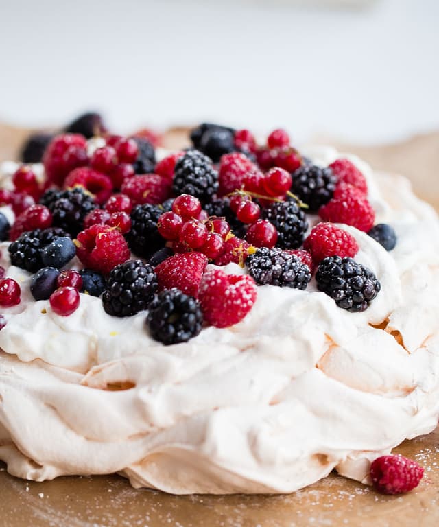 Berry Pavlova with Lemon Whipped Cream | Punchfork