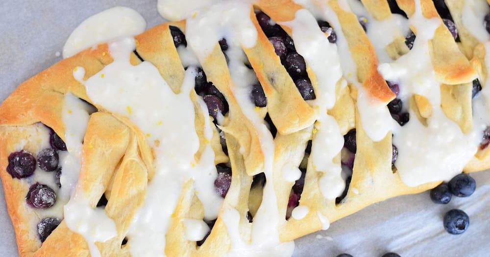 Blueberry Cream Cheese Breakfast Braid | Punchfork