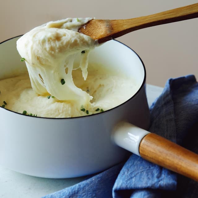 Aligot-Style Potatoes with Roasted Garlic | Punchfork