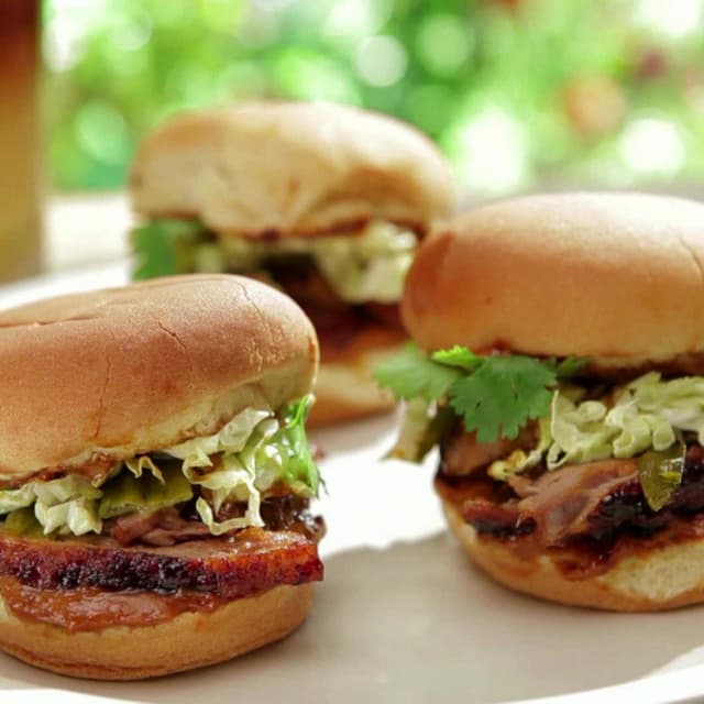 Caja China-Roasted "Peking" "Pekin" Pulled Duck Sliders with BBQ Creme ...