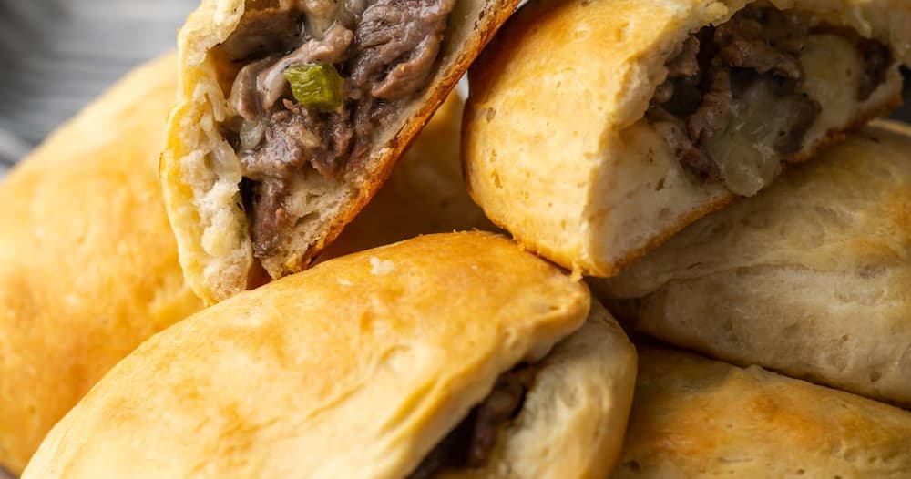 Philly Cheesesteak Stuffed Biscuits | Punchfork